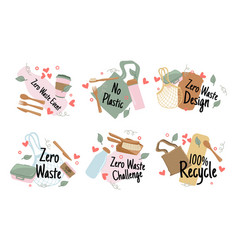 Tips for zero waste lifestyle doodle Royalty Free Vector