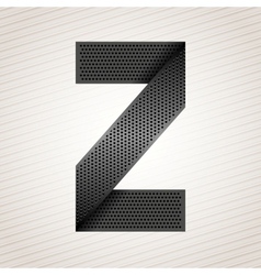 Leather textured letter z Royalty Free Vector Image