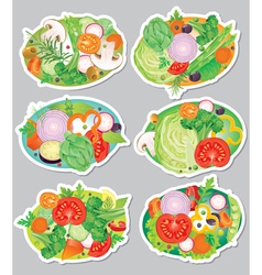 Sticker bulb red onion with green sprout Vector Image