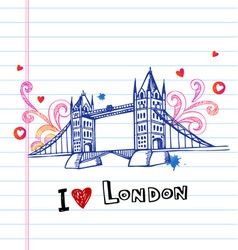I love London doodles Royalty Free Vector Image