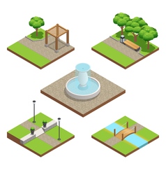 Isometric Landscaping Composition Royalty Free Vector Image
