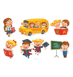 Back to school funny cartoon character Royalty Free Vector