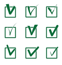 Checkmark or tick mark collection set acceptance Vector Image