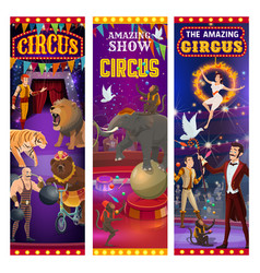 Set of vintage circus labels Royalty Free Vector Image