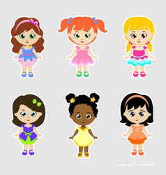 Dolls color set Royalty Free Vector Image - VectorStock