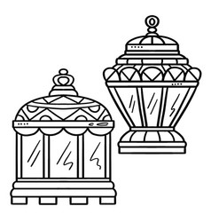 Ramadan mubarak coloring page for kids Royalty Free Vector