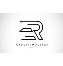 Red and black er e r letter logo design creative Vector Image