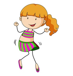 A boy dancing above the rainbow Royalty Free Vector Image