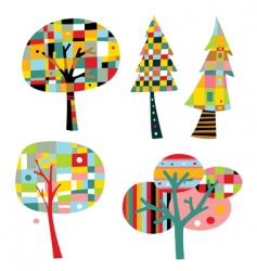 Geometric trees Royalty Free Vector Image - VectorStock
