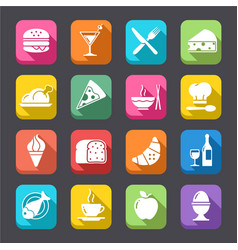 Square shaped food icon set Royalty Free Vector Image