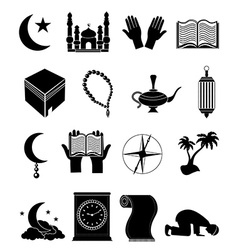 Icons islam religious symbols Royalty Free Vector Image