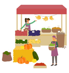 Trade tent with fresh vegetables Royalty Free Vector Image