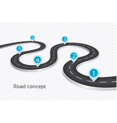 Winding 3d road concept on a transparent Vector Image