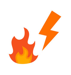 Red fire flat icon isolated on white background Vector Image