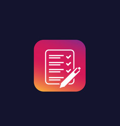 Online survey feedback form on screen icon Vector Image