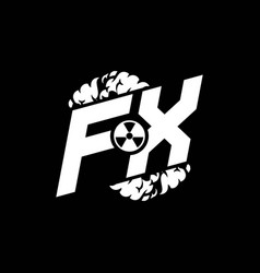 Fx initial monogram logo circle rounded Royalty Free Vector