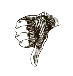 Sticker thumb down symbol dislike Royalty Free Vector Image