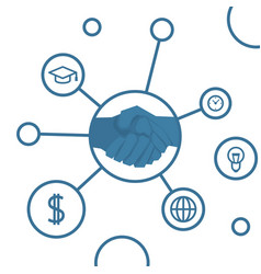 Handshake infographic Royalty Free Vector Image