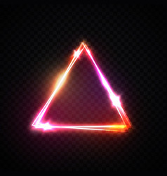 Night club neon light triangle on brick wall Vector Image