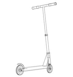 Kick scooter outline Royalty Free Vector Image