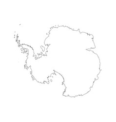 Map of antarctica black outline high detailed Vector Image