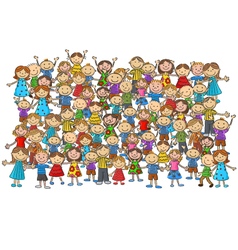 Crowd children Royalty Free Vector Image - VectorStock