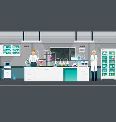 Biological research lab interior Royalty Free Vector Image