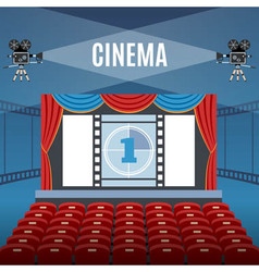 Cartoon flat cinema hall interior Royalty Free Vector Image