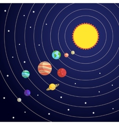 Solar system design space with planets and stars Vector Image