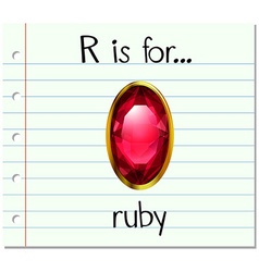 Flashcard letter r is for rat Royalty Free Vector Image