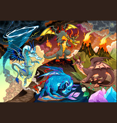 Fire element egg with flames fantastic natural Vector Image