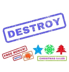 Destroy Rubber Stamp Royalty Free Vector Image