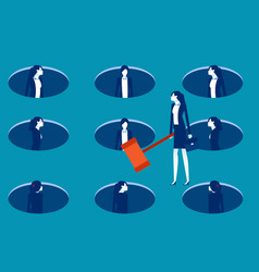 Employee is hitting the boss with a hammer Vector Image