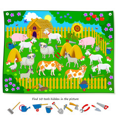 Logic puzzle game for kids find 10 birds hidden Vector Image