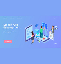 Web site development designers and programers Vector Image