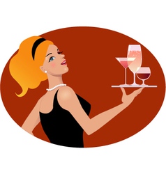 Waitress Royalty Free Vector Image - VectorStock