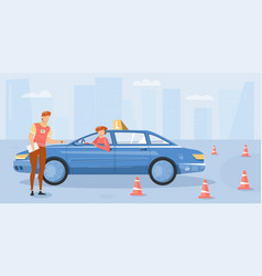 Driving course design concept Royalty Free Vector Image