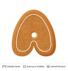 Gingerbread cookie isolated on white Royalty Free Vector