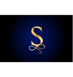 Gold alphabet letter sp s p logo combination icon Vector Image