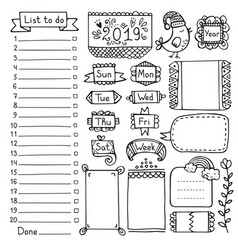 Bullet journal hand drawn elements Royalty Free Vector Image