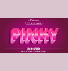 Editable text style effect - pinky theme style Vector Image