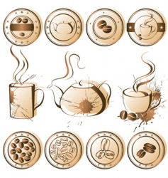 Coffee icons on labels set Royalty Free Vector Image