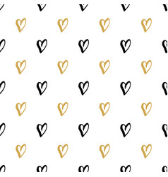 Heart symbol seamless pattern hand drawn sketch Vector Image