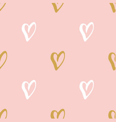 Heart symbol seamless pattern hand drawn sketch Vector Image