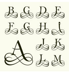 Vintage set capital letter d for monograms and Vector Image