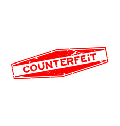 Grunge red counterfeit word hexagon rubber seal Vector Image