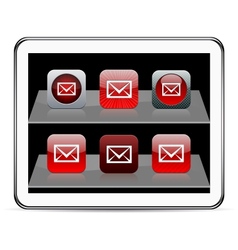 Email icons set envelope signs in Royalty Free Vector Image
