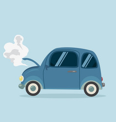 Cute cartoon blue car Royalty Free Vector Image
