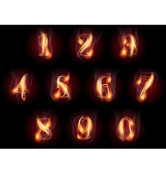 Burning numbers set Royalty Free Vector Image - VectorStock