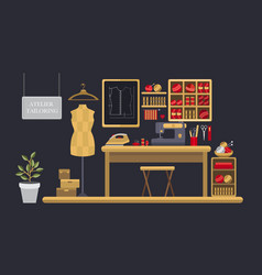 Seamstress isolated female character sewing Vector Image